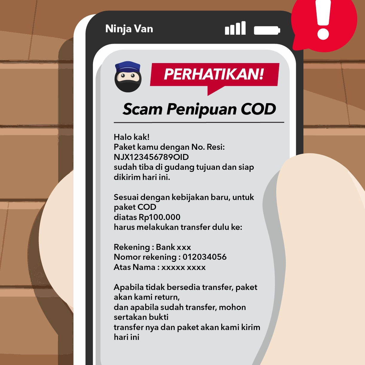 Imbauan Penipuan Pengiriman Paket | Ninja Xpress